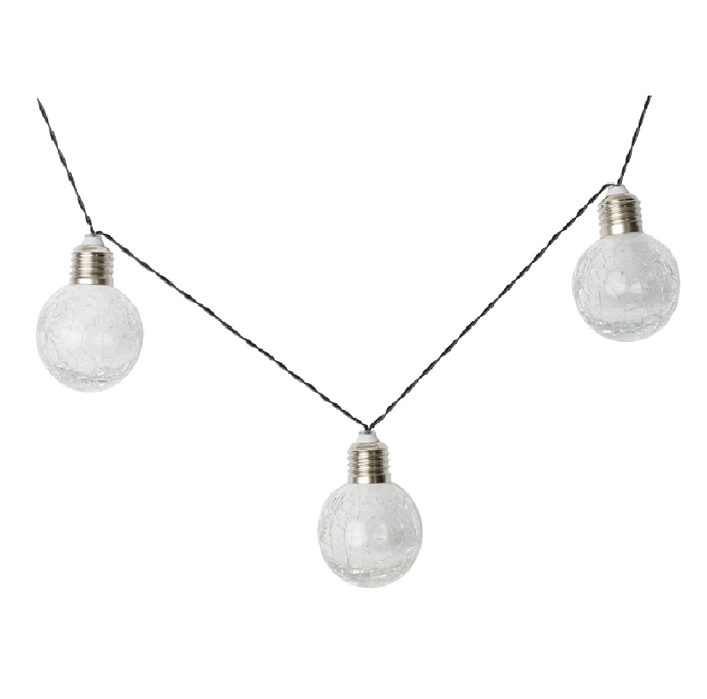 Boston Harbor 27101 Solar Crackle Glass Ball String Light, Glass ...